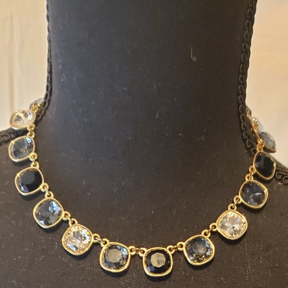Anne Klein | Jewelry | Anne Klien Gold Tone 2 Shades Of Blue And Clear ...
